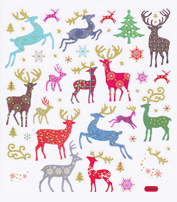 Klistermärken - Julmotiv - Renar - Pyzzelbox.se